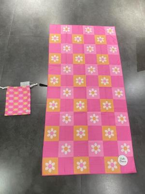 Китай Вафлевый стиль пляжный полотенце пляжный пакет настраиваемый микроволокно материал продается