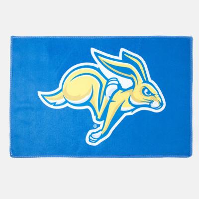 China Comfortable Custom Printed Towel Microfiber Custom Slogan Towel Holeproof for sale