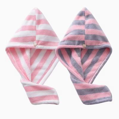 Китай Настраиваемый размер Коралловое шерсть Микроволокно Полотенце для волос с двойной упаковкой для быстрой сушки и контроля за фризом продается