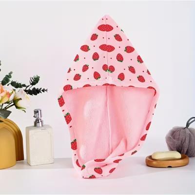 Китай Полотенце для волос из микрофибры с клубничным принтом, быстро сохнет – сертифицировано по ISO и SEDEX 4P для бережного ухода за волосами продается