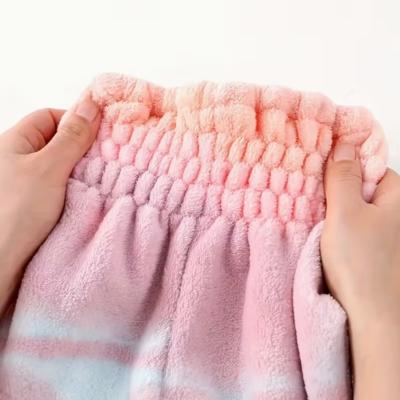 China Soft Coral Fleece Bow Hair Towel with Adorable Bow Design Luxurious Softness and Maximum Absorbency for sale