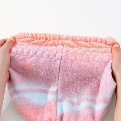 China Soft Coral Fleece Bow Hair Towel with Adorable Bow Design Luxurious Softness and Maximum Absorbency for sale