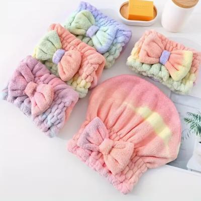 Китай Пушистое полотенце-тюрбан для волос с бантом – супервпитывающее и мягкое для женщин продается