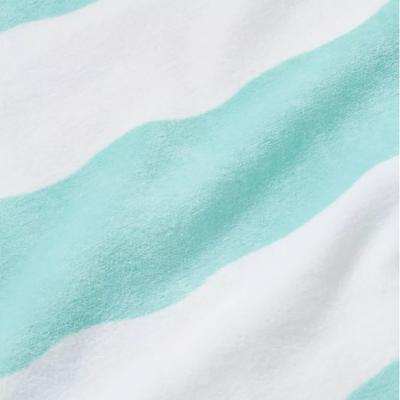 China Wavy Stripe Beach Towel with Velour and Reactive Printing for Stylish Poolside Use for sale