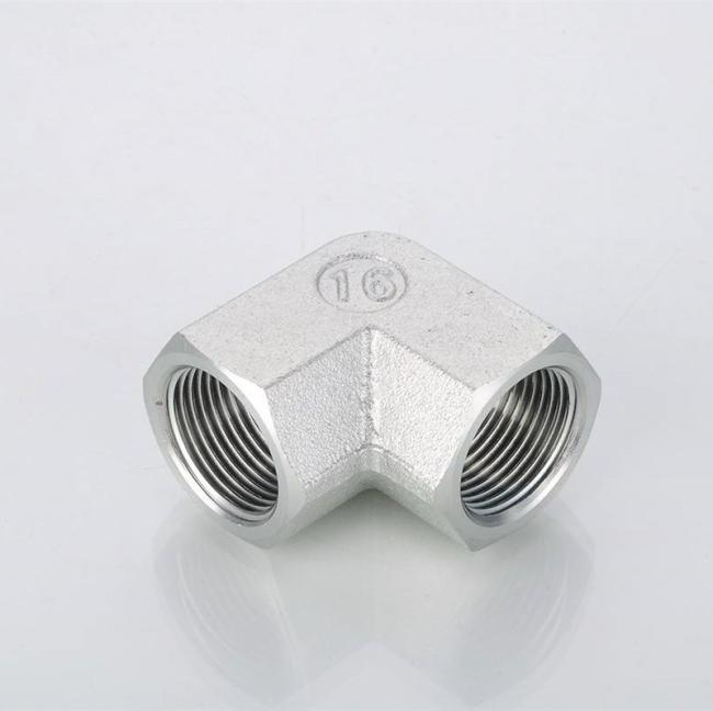 90 Degree Elbow 3 Way BSPT Female Carbon Steel Hydraulic Adapter 7t9 NPT Thread Fitting