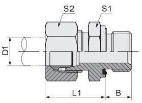1cm-Wd Stainless Carbon Steel DIN2353 Bite Ferrule Type Connector Tube Adapters