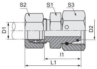 Cina Hexagon Head DIN Bite Type Reducer Tube Adapter con fusolio di acciaio al carbonio a nocciola girevole 2c-W in vendita