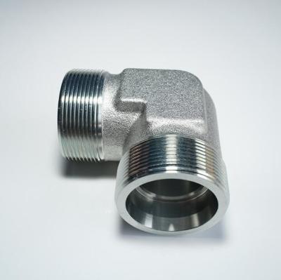 China Ronde kop medium koolstofstaal 90 graden elleboog Hydraulische bevestiging met mannelijke draden Te koop
