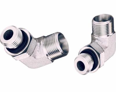 China Carbon Steel Hydraulische slang rechte adapter Fittings 90 graden Elbow slang adapter Te koop