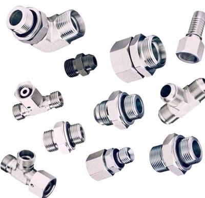 China Hexagonaal koolstofstaal rechte externe draad Jic37 graden draad Hydraulisch overgangsgewricht Te koop