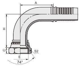 Cina 26791 Acciaio inossidabile Fittings di tubi idraulici per i fili americani Jic 74 Taper Seal 90 Elbow in vendita