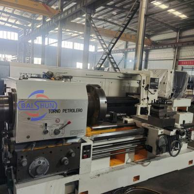 China Oil Country Large Spindel Bore Flat Bed Automatic Turning Work Siemens CNC Pipe Threading Lathe for sale