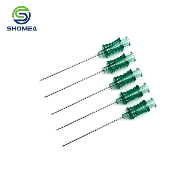 Quality SHOMEA Medical Grade 21G Interventional Puncture Needle with Green Luer Lock Hub for sale