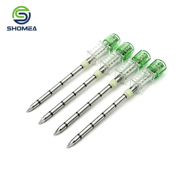 Quality SHOMEA Medical Grade Stainless Steel Coaxial Biopsy Needle with Green Luer Lock Hub & Depth Markings for sale