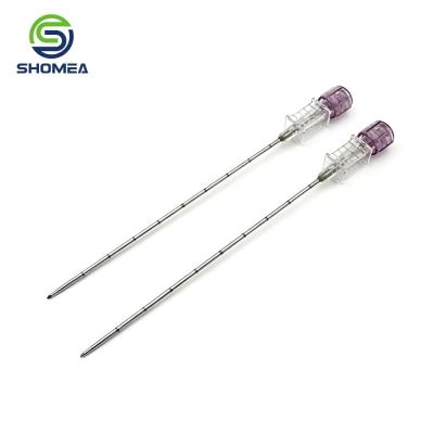 China SHOMEA Medical Grade Stainless Steel 17G Coaxial Biopsy Needle with Depth Markings & Luer Lock Hub for sale