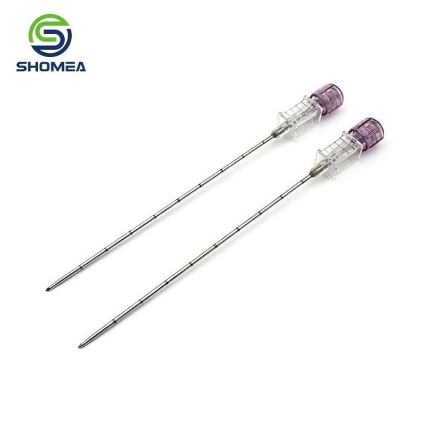 Quality SHOMEA Medical Grade Stainless Steel 17G Coaxial Biopsy Needle with Depth Markings & Luer Lock Hub for sale