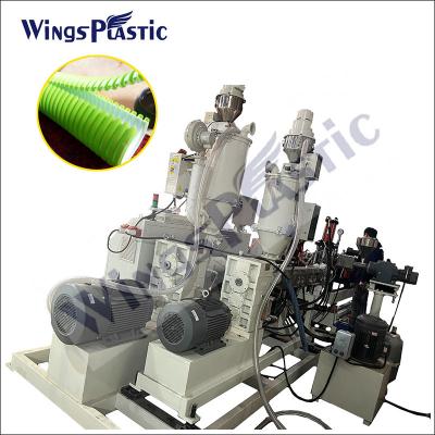 China Air Fans Water Cooling PE Corrugated Pipe Production Line 37KW Extruder Power for sale