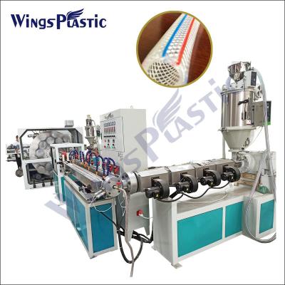 China Three Layers PVC Fiber Reinforced Braiding Garde Hose Pipe Extrusion Making Machine Production Line for sale