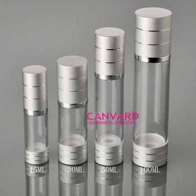 China Airless pumps with silver ring 15ml,30ml,50ml,100ml for sale