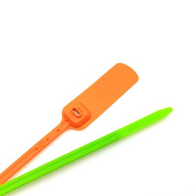 China High Tensile Strength Clothing Custom Logo Plastic Seal Tags with Metal Insert US-PS300FT for sale