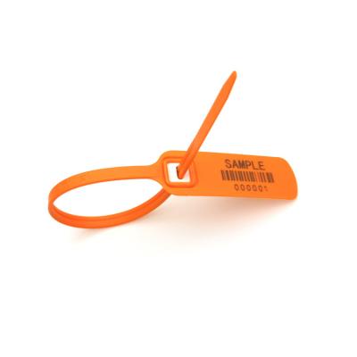 China High Tensile Strength Clothing Custom Logo Plastic Seal Tags with Metal Insert US-PS300FT for sale