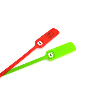 China High Tensile Strength Clothing Custom Logo Plastic Seal Tags with Metal Insert US-PS300FT for sale