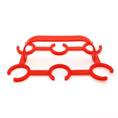 China HDPE Handled Six Pack Plastic Bottle Carrier for 27-28mm Bottle Diameter Applications for sale