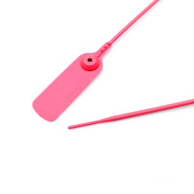 China Marking Area L 48*W 25 mm US-PS400R Indicative Security Truck Container Pull Tight Plastic Seal 400*25*6.4 mm for sale