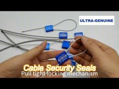 4.01 kn tensile strength aluminium alloy cable security seal with pull tight locking mechanism