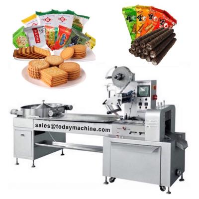 China Flow Wrapper  Model: FW-140/240/280/320/350/380/450/600  biscuits, rice Krispies treats, snow cakes, breads, instant noo for sale