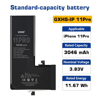 China Precision For iPhone 11 Pro Replacement Battery with 3046 mAh Capacity, OEM Compatibility, and 500 Recharge Cycles for sale