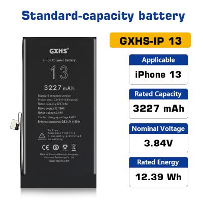 China iPhone 13 Replacement Battery with 3227mAh Capacity, 2000 Cycle Times, and Built-in Protection Circuit for sale