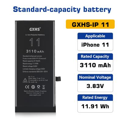 China iPhone 11 Rechargeable Battery 3110mAh with Multiple Safety Protections IP65 Waterproof and 17 Hours Video Playback for sale