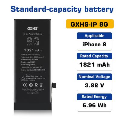 China Stable Lithium-Ion Replacement Battery For iPhone 8 1821mAh with Integrated Protection Circuits and Plug-and-Play Design for sale