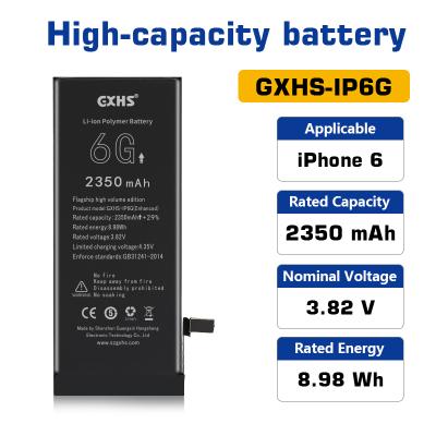 China 2350mAh High-capacity Replacement Battery For iPhone 6 with OEM and ODM Customization and Safety Stability for sale