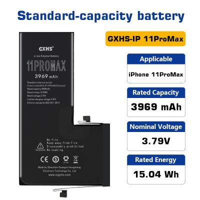 China For iPhone 11 ProMax Replacement Battery with 3969 mAh Capacity, OEM Compatibility, and 500 Recharge Cycles for sale