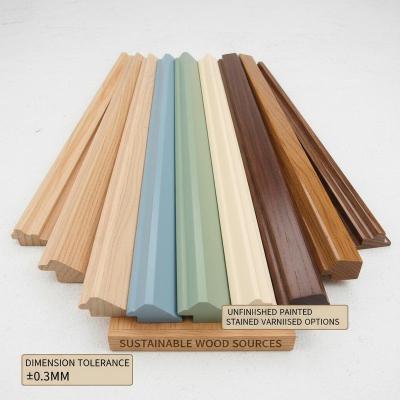 China Dimension Tolerance ±0.3mm Decorative Wooden Mouldings Made From Sustainable Wood Sources Unfinished Painted Stained Varnished Options for sale