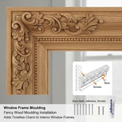 China Window Frame Moulding Fancy Wood Moulding Easy Nails Adhesive Screws Installation Adds Timeless Charm to Interior Window Frames for sale