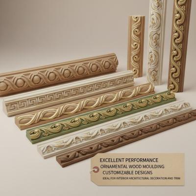 China Excellent Performance Ornamental Wood Moulding Customizable Designs Ideal for Interior Architectural Decoration and Trim for sale
