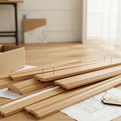 China Light Brown Decorative Wooden Mouldings Providing Excellent Performance Supporting Nailing Or Gluing Installation Method Ideal Choice for Home Renovation for sale