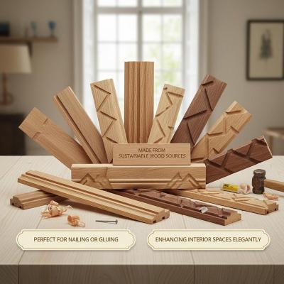 China Made From Sustainable Wood Sources Decorative Wooden Mouldings With Smooth Texture Perfect For Nailing Or Gluing Enhancing Interior Spaces Elegantly for sale