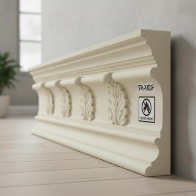 China Fire Retardant Treated MDF Crown Moulding Decorative Trim Moulding for Interior Exterior for sale