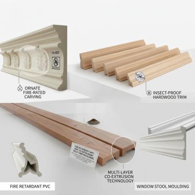 China Lightweight Wall Panel Trim Moulding MDF Decorative Strips Accent Wall Grid Wainscot Design for sale