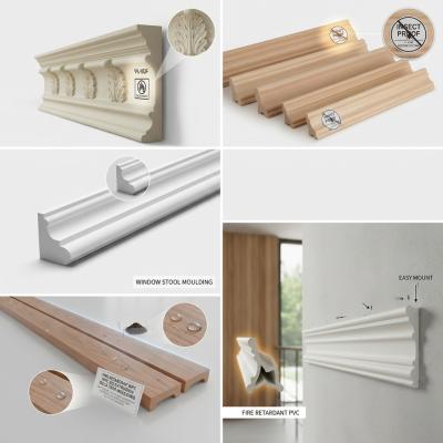China Durable Chair Rail Wood Moulding Scratch Resistant Wall Protection Trim Dining Room Hallway for sale