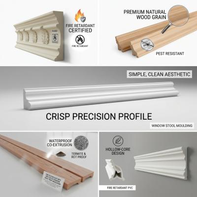 China Primed MDF Crown Moulding Pre-coated White Finish Custom Profile Ceiling Corner Trim for sale