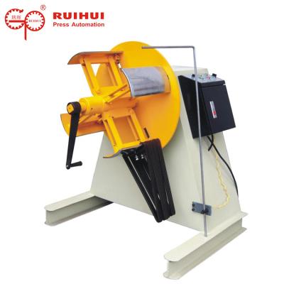 China Hydraulic Manual Steel Coil Uncoiler For Press Machine / Decoiler Stamping for sale