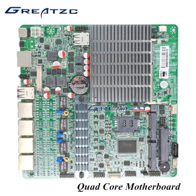 China Fanless Onboard CPU J1800 Quad LAN motherboard With MSATA MPCIE SIM Slot for sale