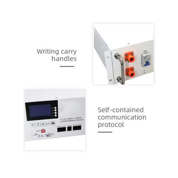 LiFePo4 Rack Mounted Lithium Battery Pack 48V 51.2V 6000 Cycles Life Compatible CAN