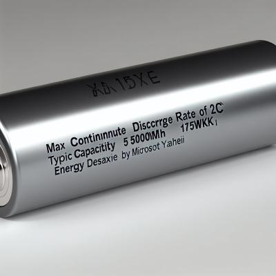 China Max Continuous Discharge of 2C Cylindrical Battery Cells with Typical Capacity of 5000mAh and Energy Density of 165Wh/kg for sale