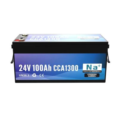 China 24V 100Ah Sodium Ion Battery 1300CCA Bluetooth Industrial Grade High Voltage Lithium Battery For Heavy Equipment Marine And Large Backup Systems for sale